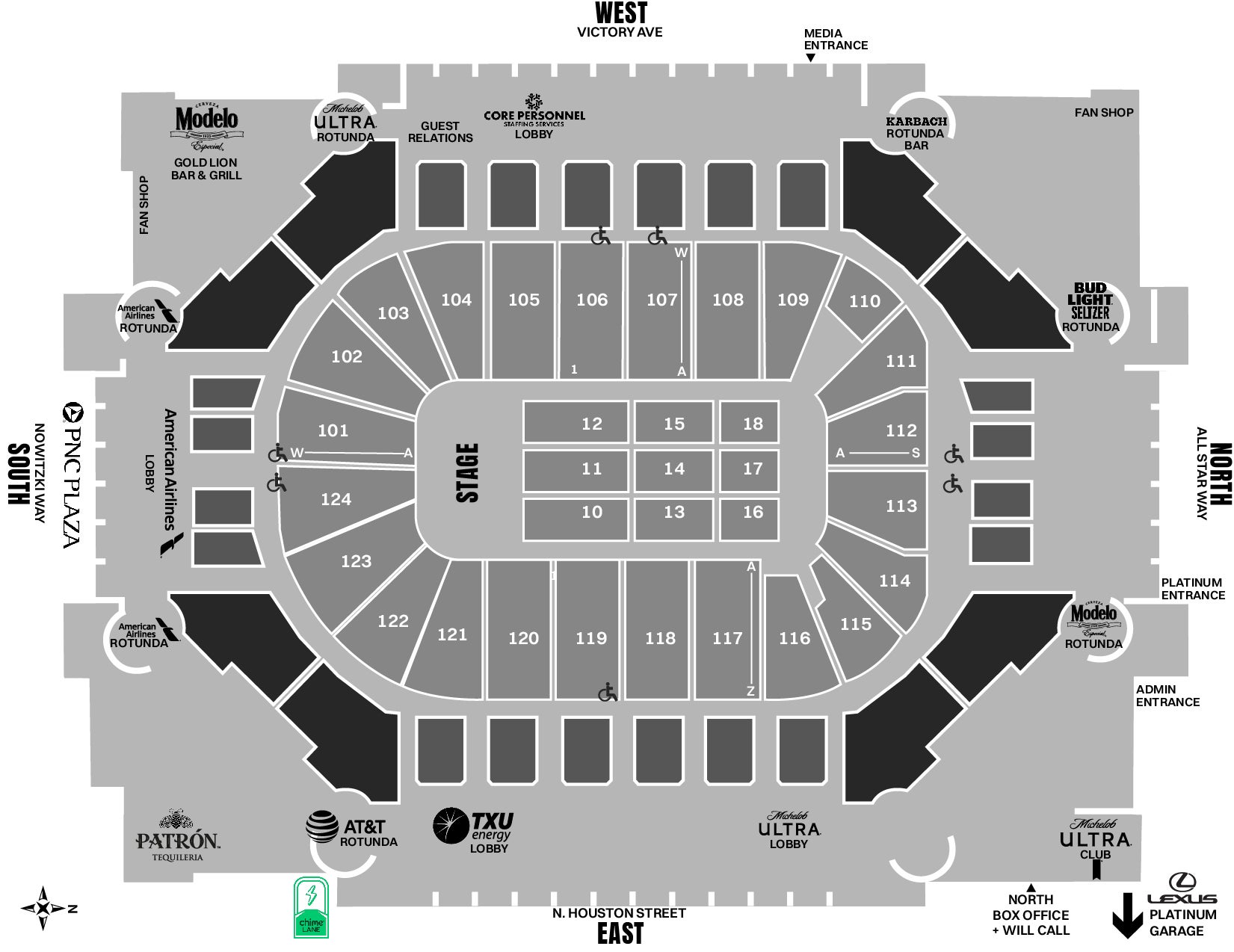 Interactive Concourse Maps | American Airlines Center